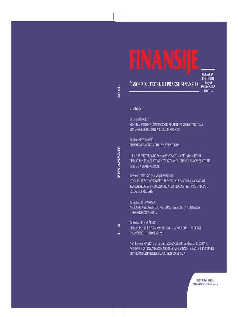 Casopis Finansije 2011 PDF | PDF