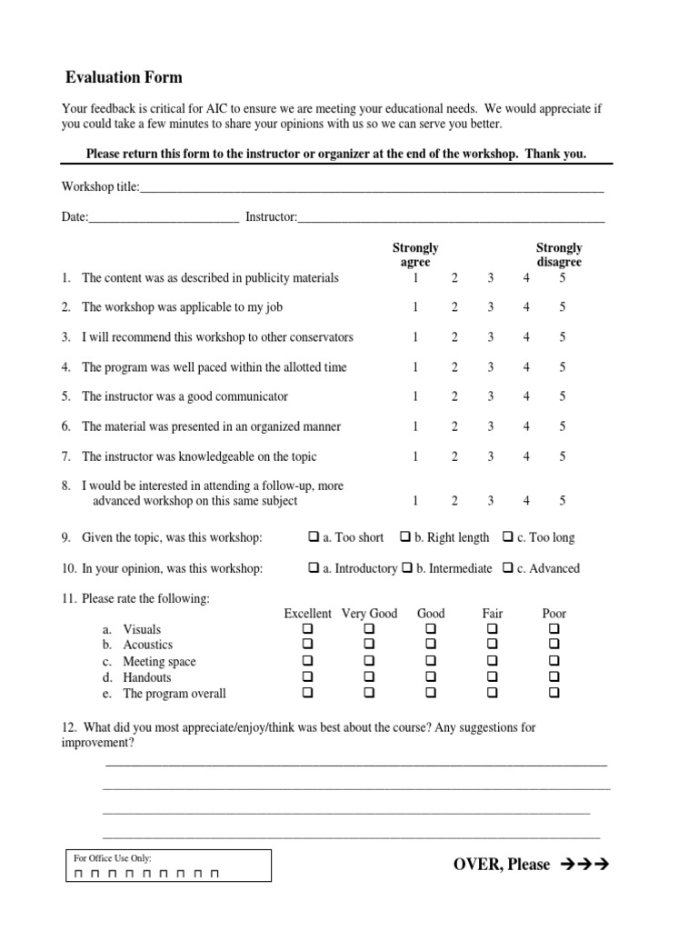 Feedback Evaluation Form | PDF | Change | Communication
