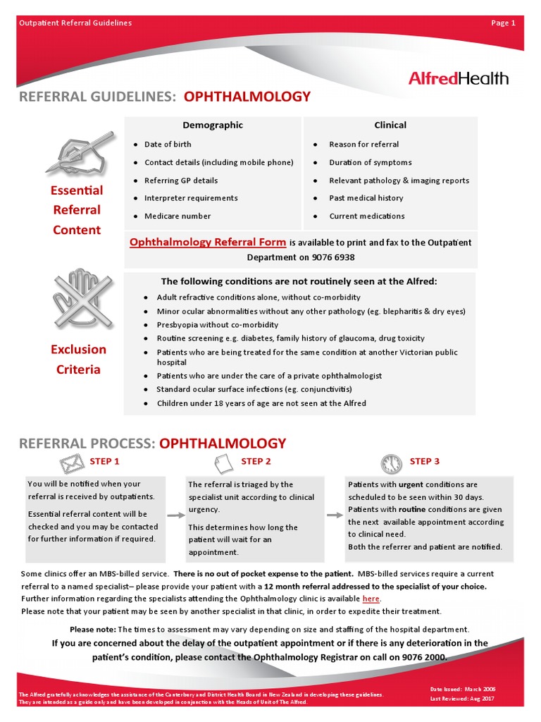 Ophthalmology Referral Guidelines | PDF | Human Eye | Major Trauma