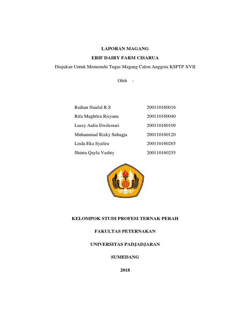 Laporan Magang Erif Dairy Farm Cisarua Print | PDF
