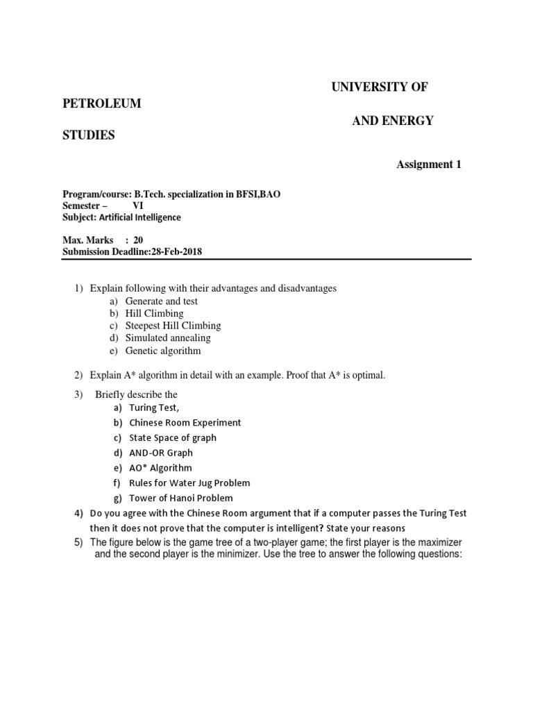 University of Petroleum and Energy Studies: Assignment 1 | PDF ...