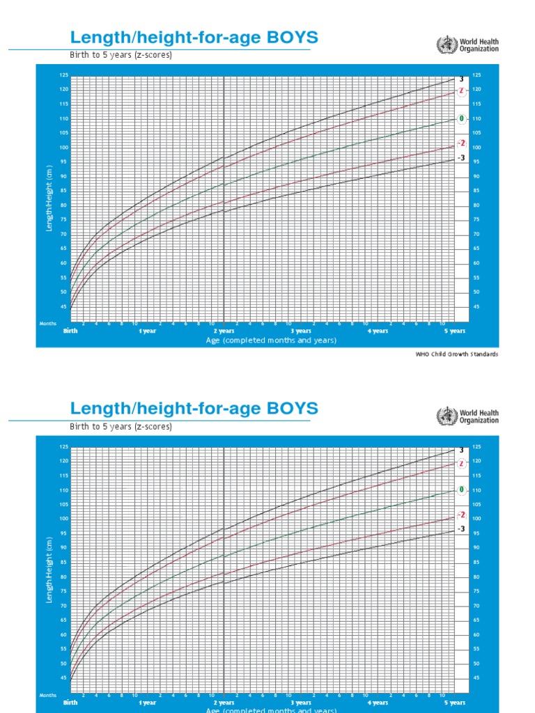 Child Growth Chart WHO Boys Z 0 5 | PDF | Teaching Mathematics | Nature