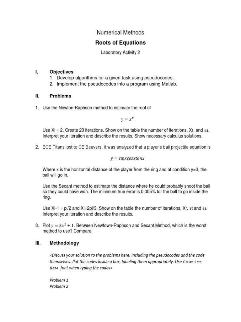 Numerical Methods Lab2 | PDF