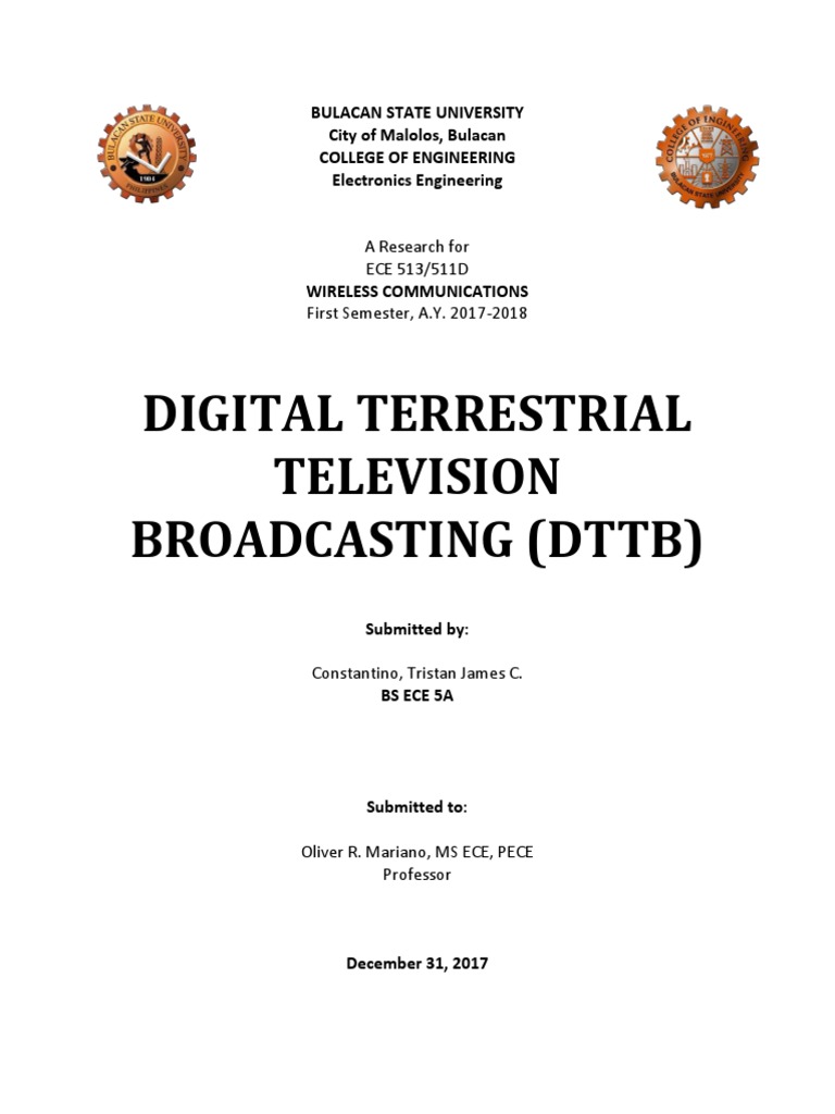 Digital Terrestrial Television Broadcasting | PDF | Television ...
