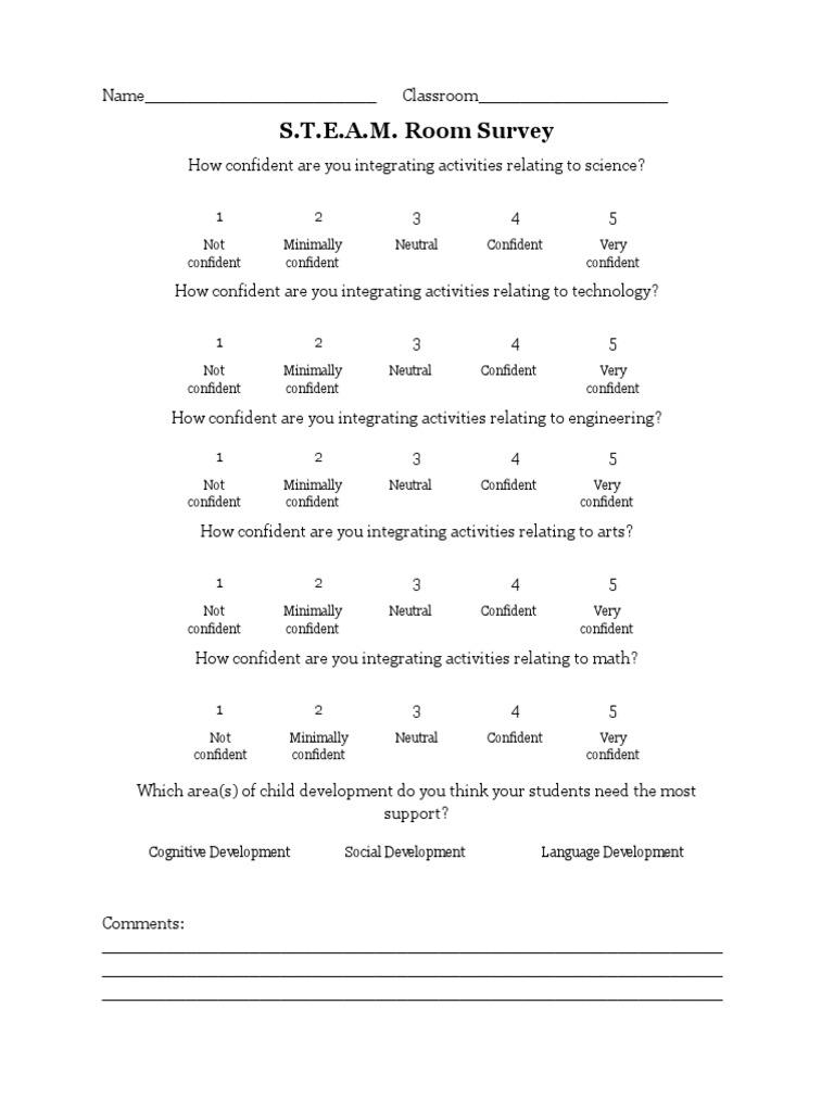 S.T.E.A.M. Room Baseline Survey | PDF