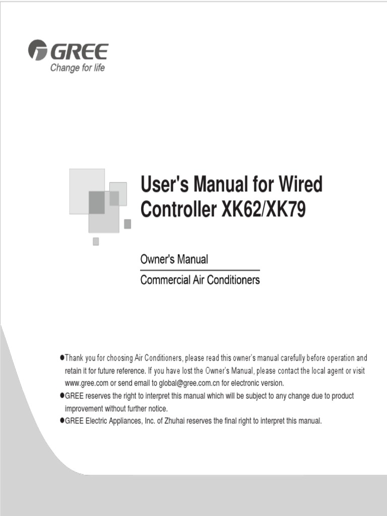 Wired Controller XK62 XK79 Gate Control | PDF | Hvac | Fahrenheit