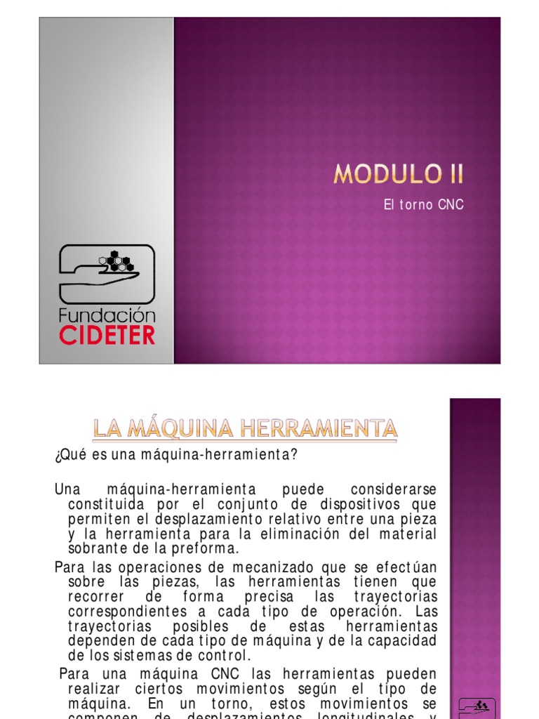 Introduccion A La Programacion CNC Modulo II | PDF | Control numerico ...