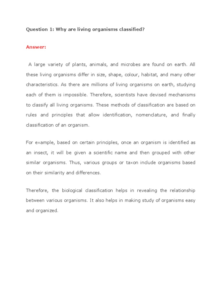 Class 11 Biology NCERT Solutions Chapter No 1 - The Living World PDF ...