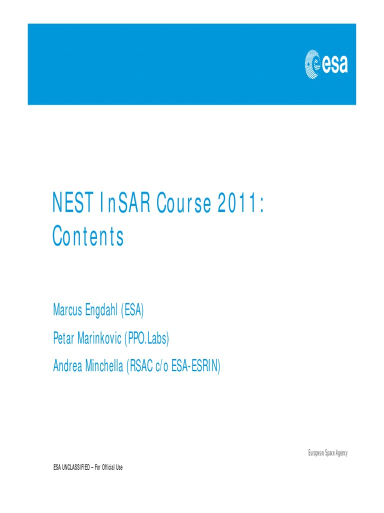 NEST InSAR Course 2011 Overview | PDF | Computer File | Data