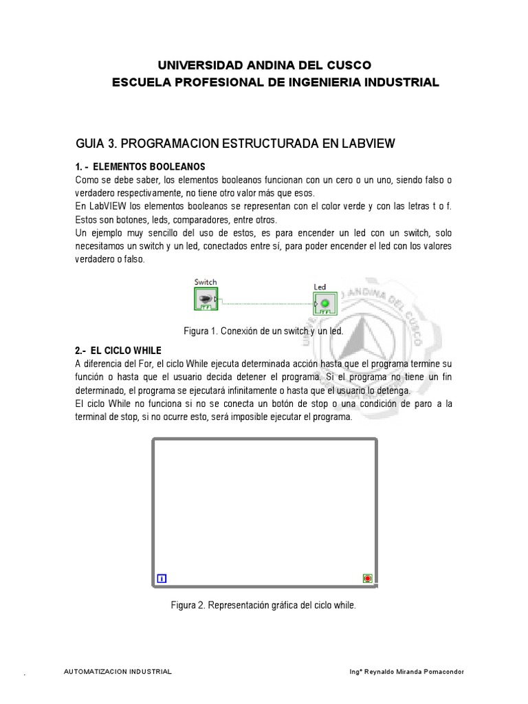Programación estructurada en LabVIEW: Elementos básicos y estructuras de control | PDF ...