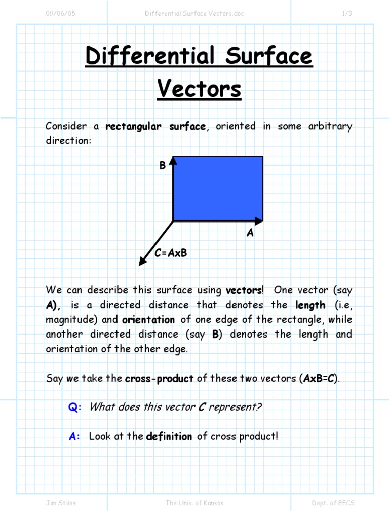 Differential Surface Vectors | PDF | Euclidean Vector | Rectangle