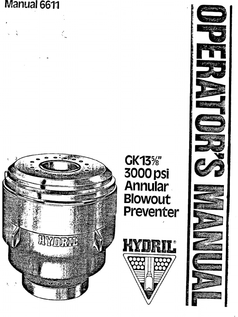 Hydril 13-3M HydrilGK Operators Manual 6611