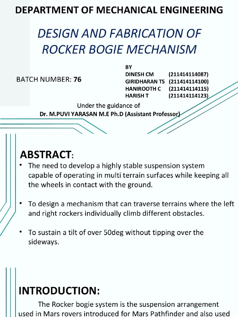 Rocker Bogie Mechanism (Design and Fabrication) | PDF