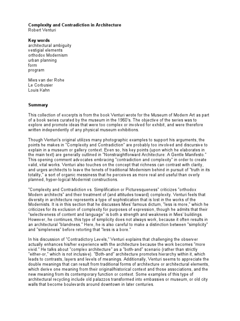 Complexity&Contradiction Architecture | PDF