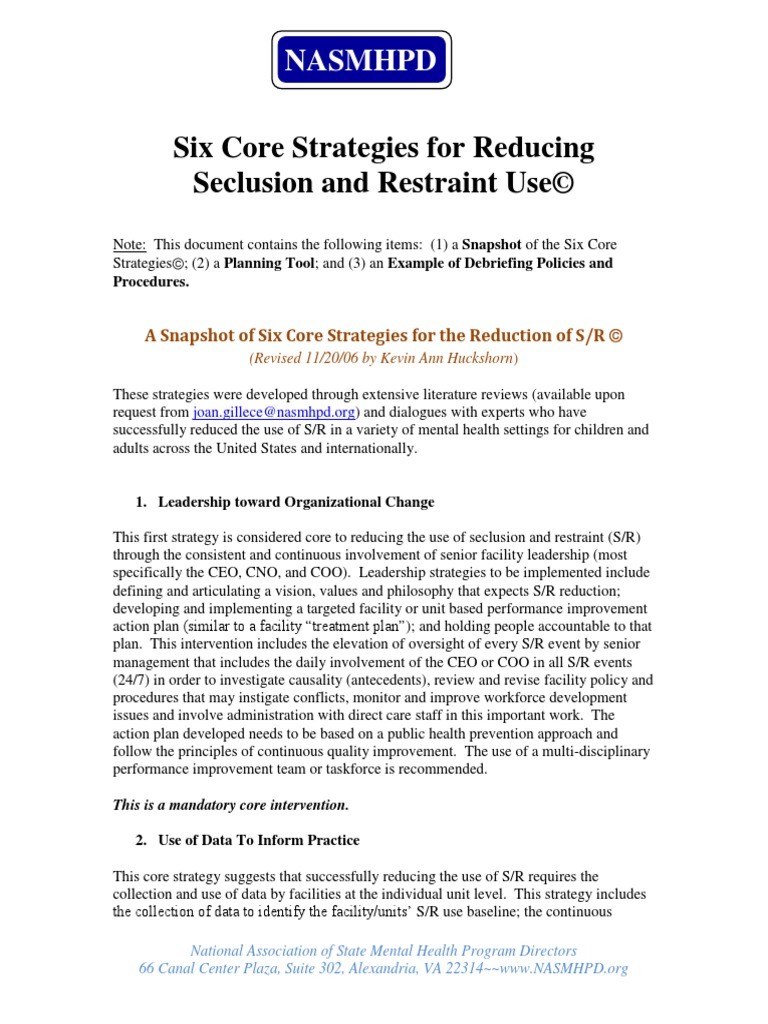Consolidated Six Core Strategies Document | PDF | Recovery Approach ...