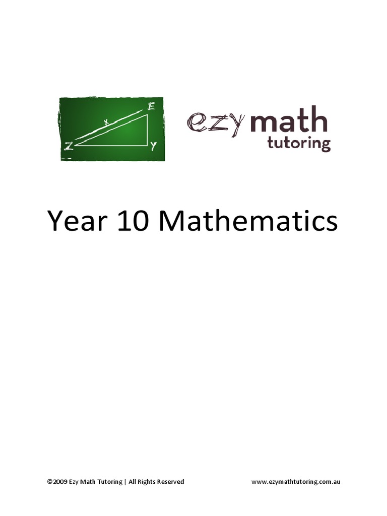 Ezy Math Tutoring - Year 10 PDF | PDF | Interest | Fraction (Mathematics)