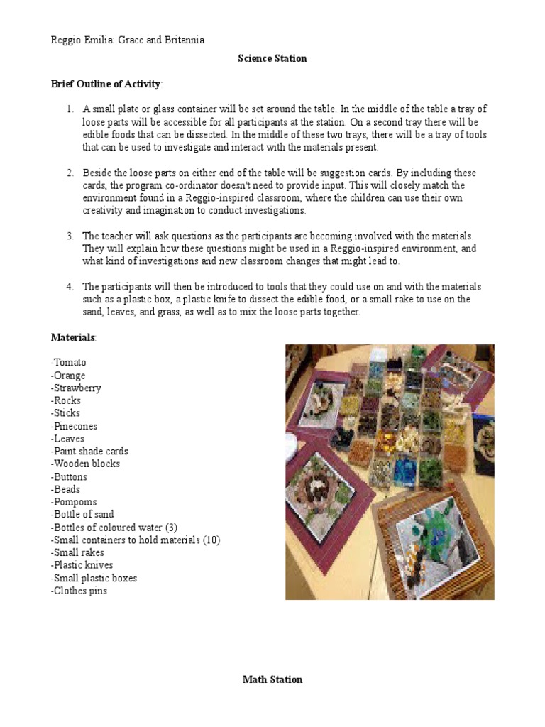 Activities For Reggio Emilia Presentation | PDF