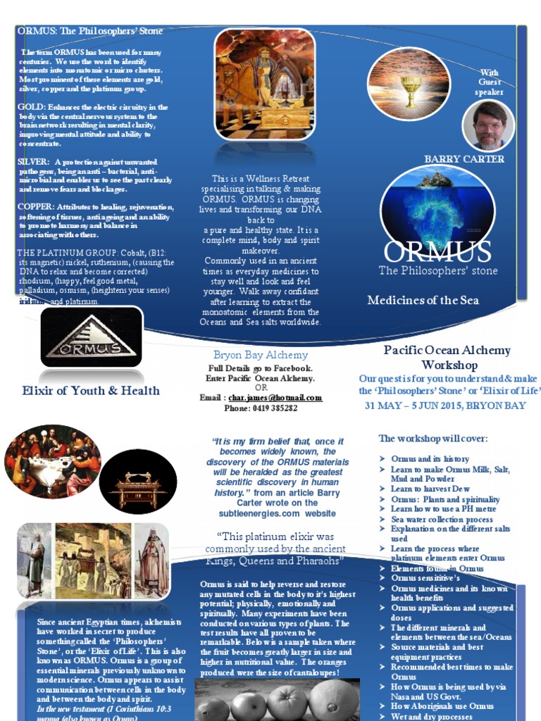 Ormus Foldout Flyer. PDF Version | PDF | Platinum | Eucharist