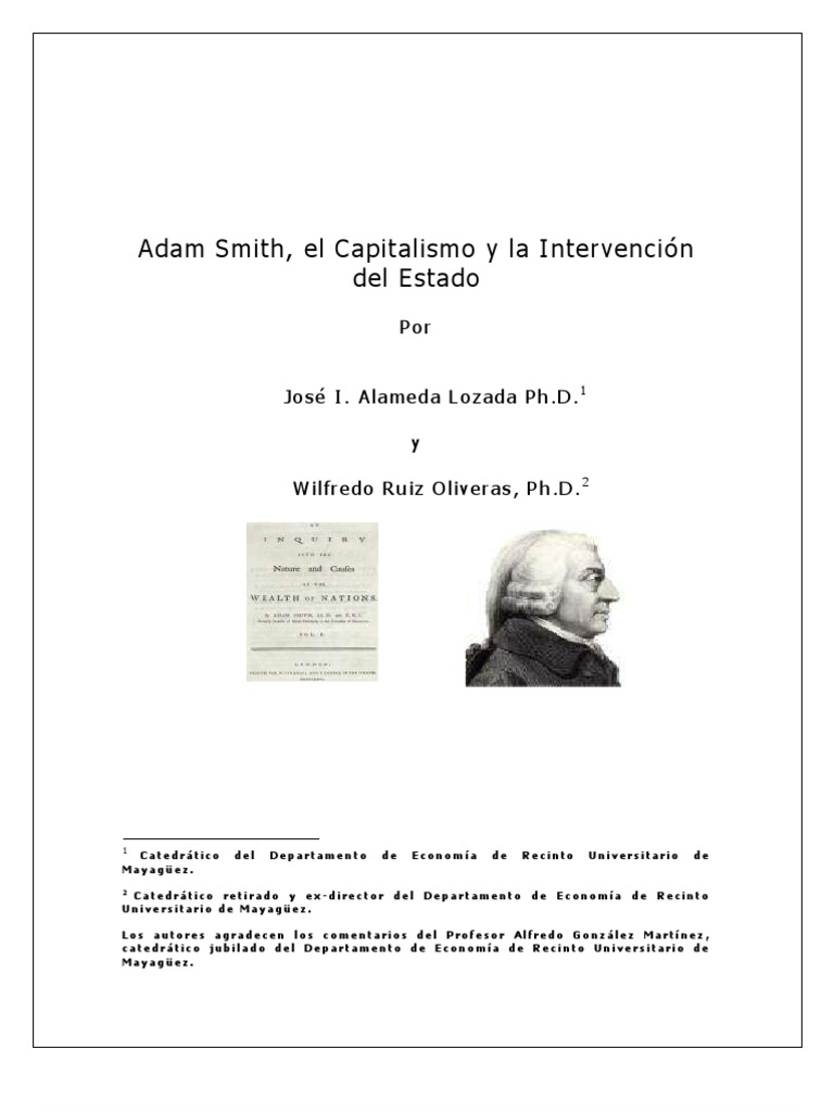 Adam - Smith - El Capitalismo y La Intervención Del Estado | PDF ...