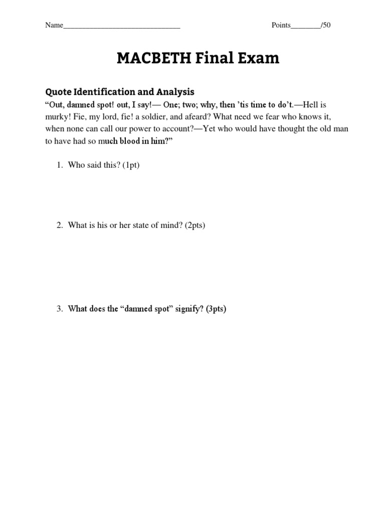 Macbeth Test | PDF | Macbeth