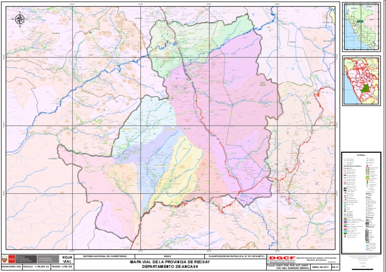 Mapa Vial de La Provincia de Recuay Departamento de Ancash | PDF