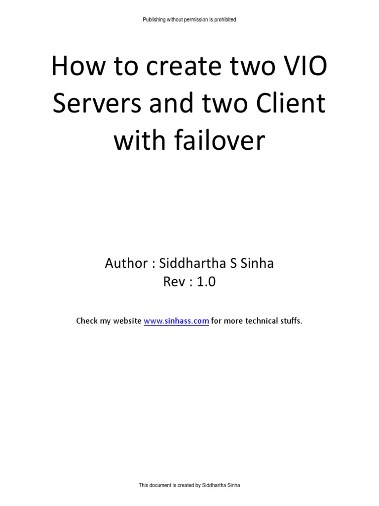 How I Built Two Failover VIO Servers PDF | PDF | Digital Technology ...