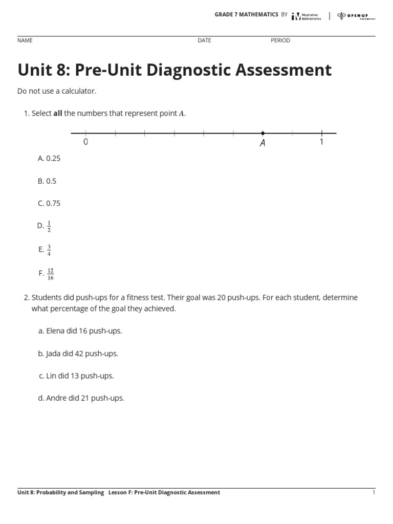 Grade 7 Math Diagnostic Test | PDF | Mean | Median