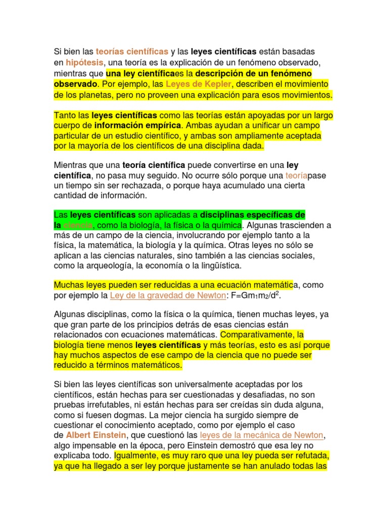 Ley y Teoría Científica | PDF | Teoría | Science