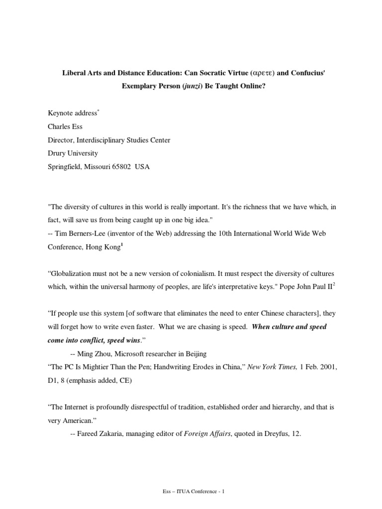 Keynote Address Charles | PDF | Distance Education | Liberalism