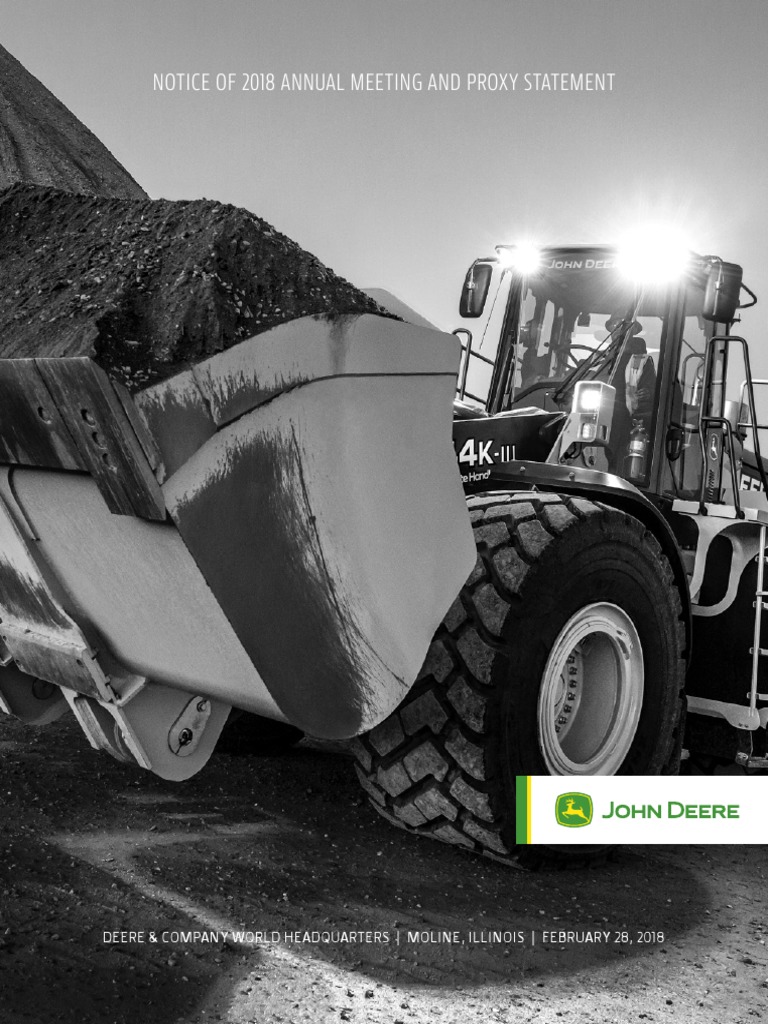 2018 John Deere Proxy Statement | PDF | Proxy Voting | Board Of Directors