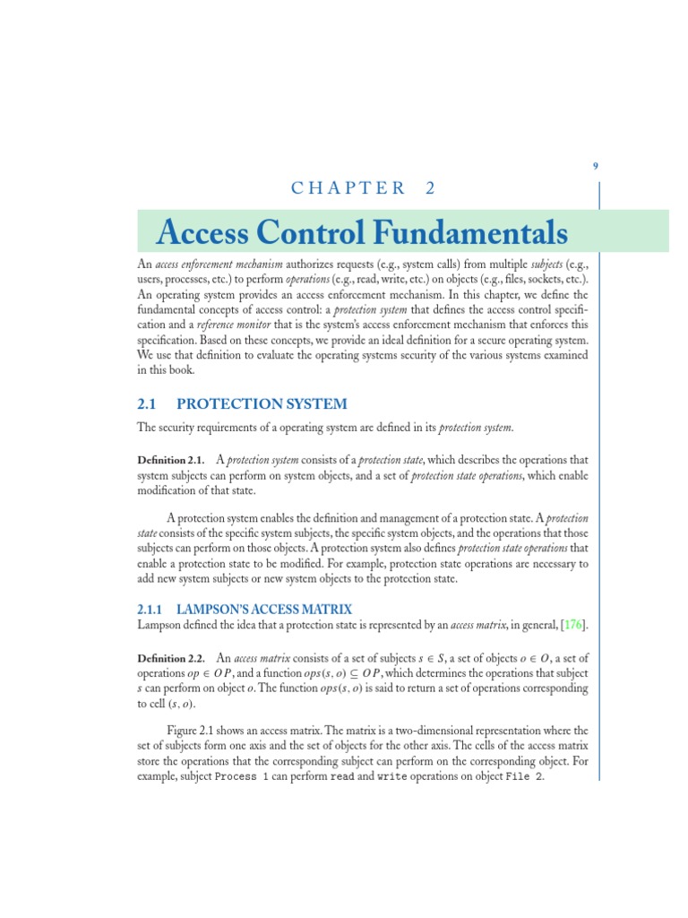 Access Control Fundamentals: 2.1 Protection System | PDF | Malware ...