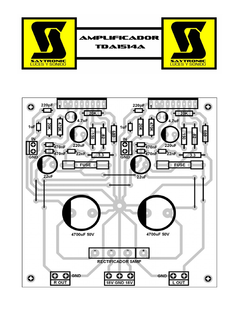 Amplificador TDA1514A Stereo | PDF