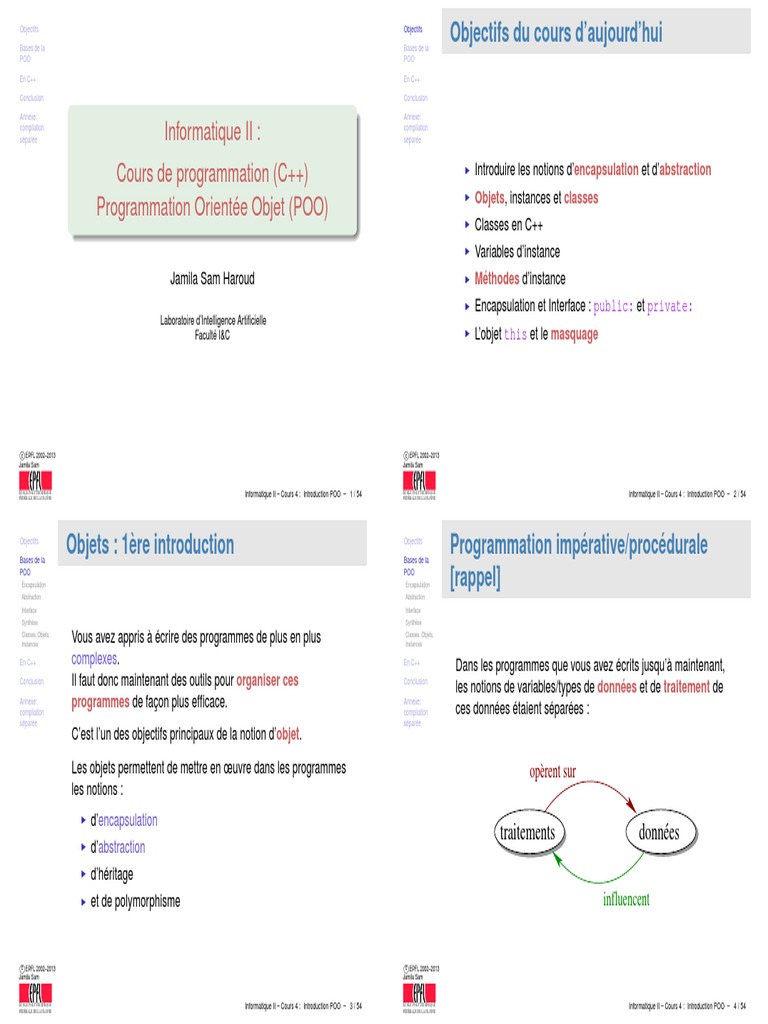 Chapitre 1 + 2 | PDF | Programmation orientée objet | Interface (Informatique)