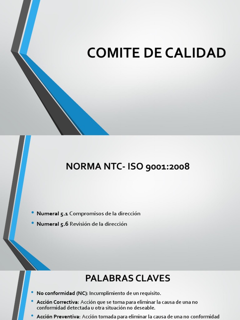 Comité de Calidad y ISO 9001 | PDF | Calidad (comercial) | Economias