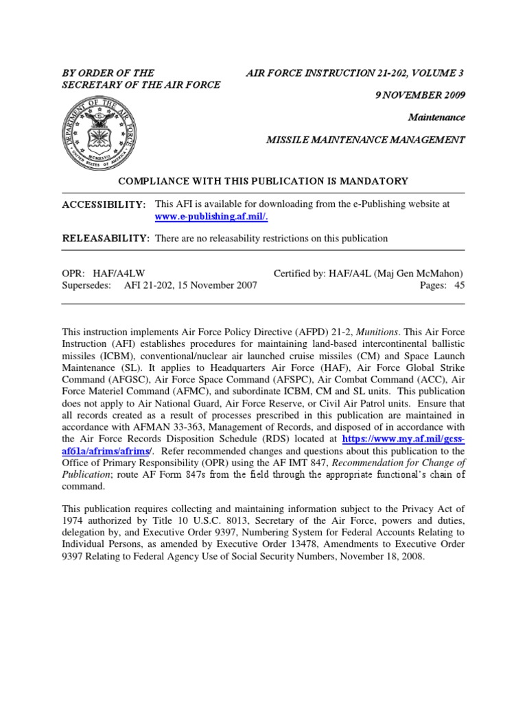 Afi21 202V3 | PDF | United States Air Force | Risk