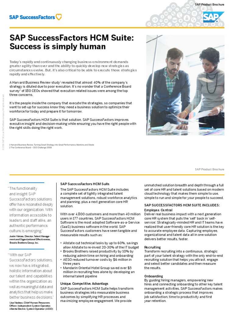 Sap Successfactors HCM Suite: Success Is Simply Human | PDF | Software ...