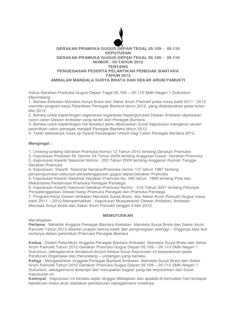 Gerakan Pramuka Gugus Depan Tegal 05 | PDF