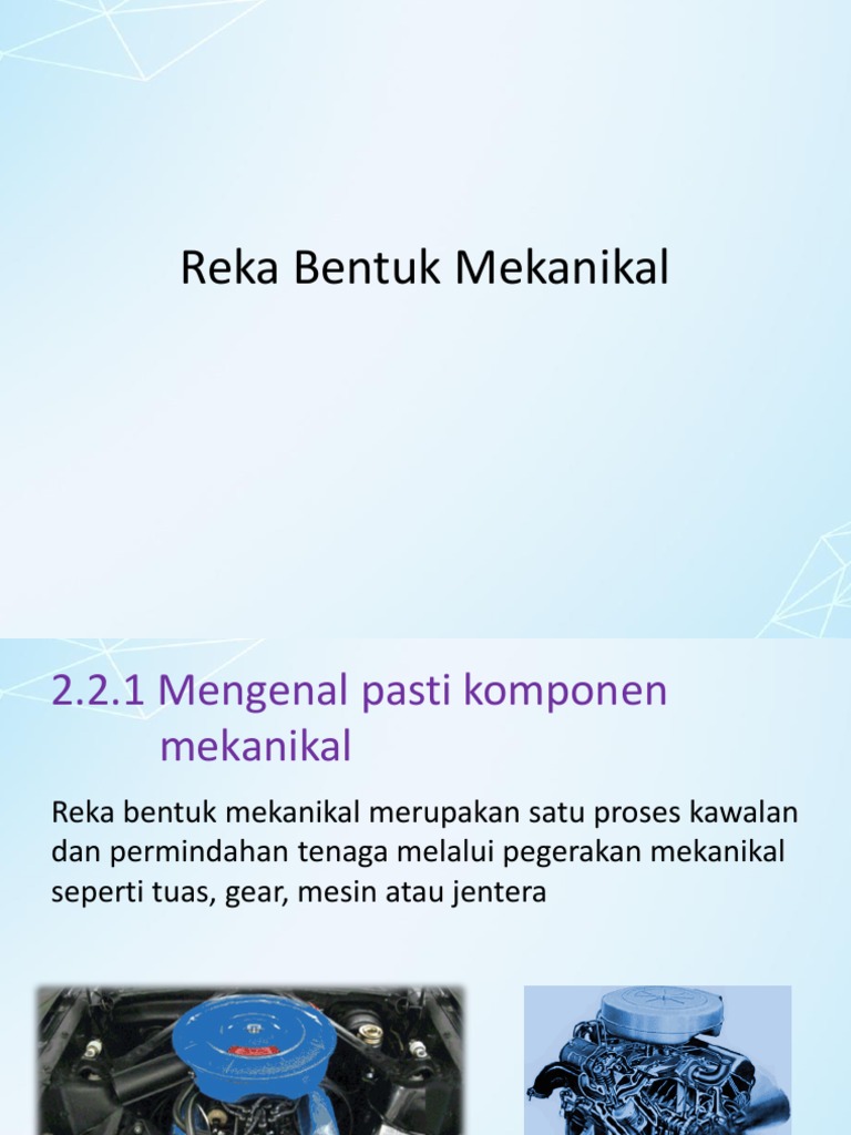 RBT Tingkatan 2: 2.2 Reka Bentuk Mekanikal Presentation | PDF