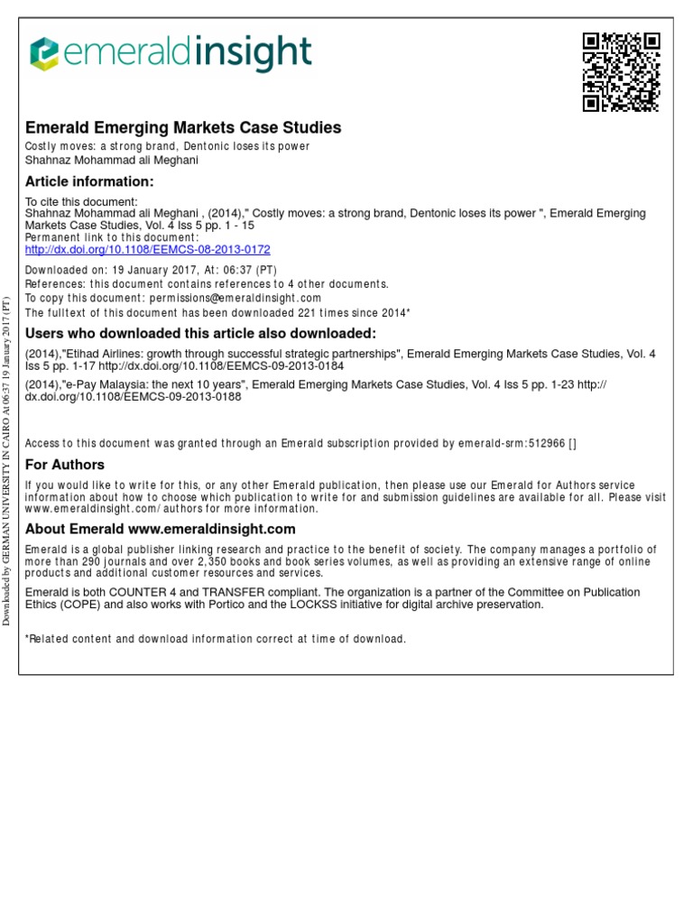 A Strong Brand, Dentonic Loses Its Power | PDF | Oral Hygiene | Brand