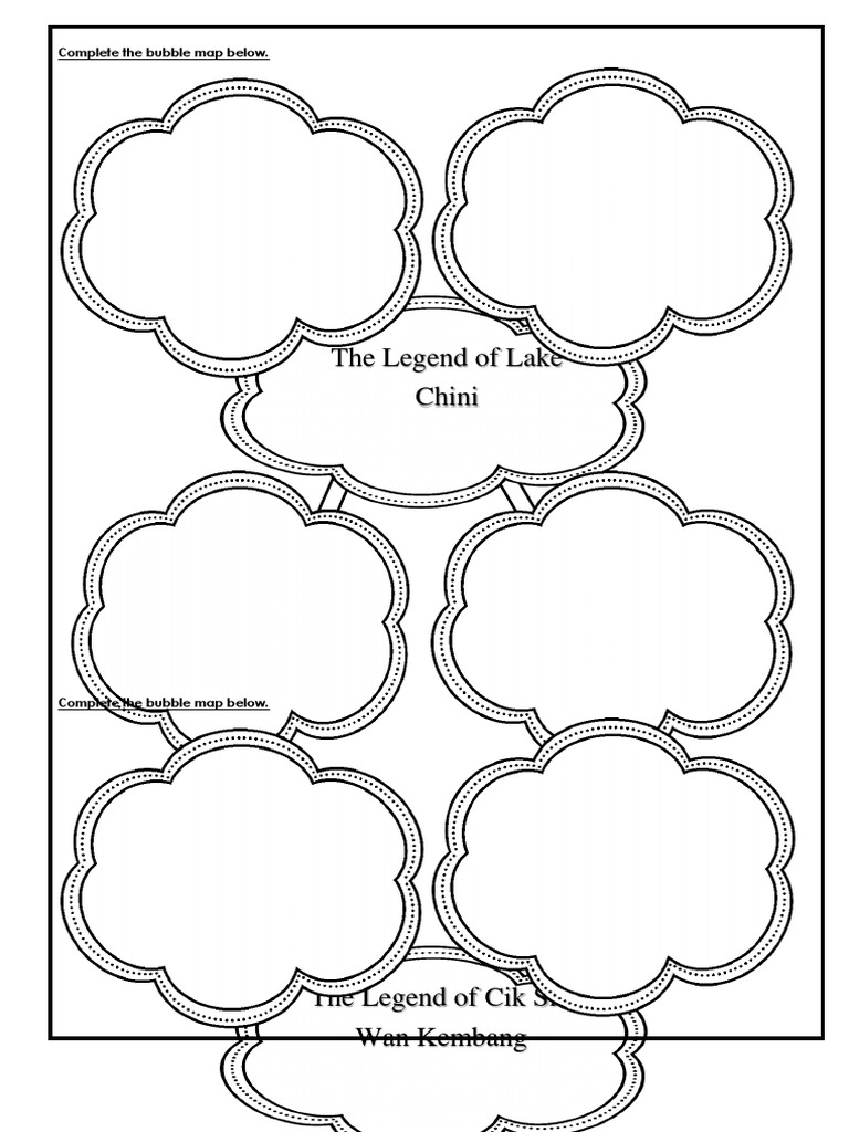 The Legend of Lake Chini: Complete The Bubble Map Below | PDF