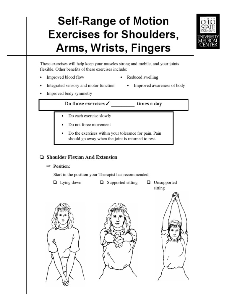 Self-Range of Motion | PDF | Anatomical Terms Of Motion | Elbow