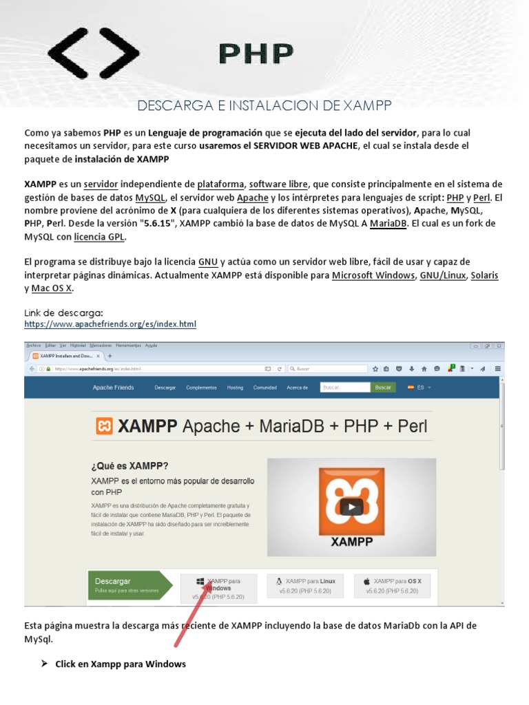 Instalacion Del Servidor Web Apache Con Xampp | PDF | Php | Servidor HTTP Apache