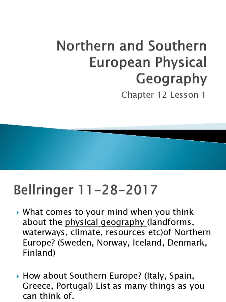 Northern and Southern European Physical Geography | PDF | Northern ...