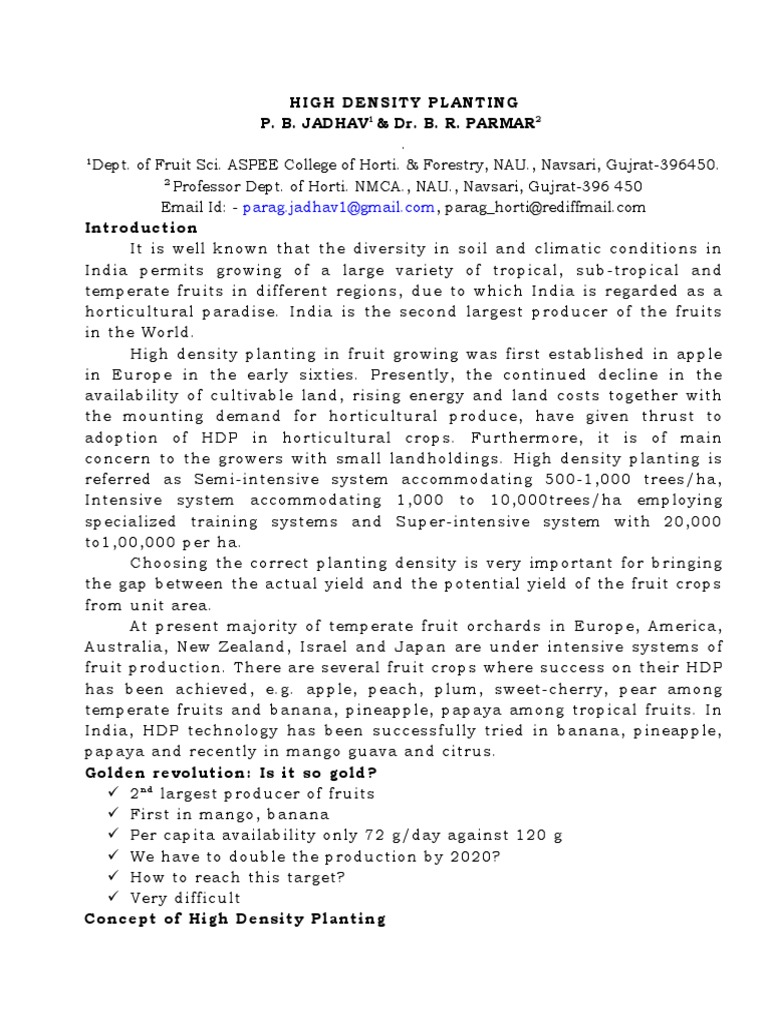 High Density Planting | PDF | Pineapple | Trees