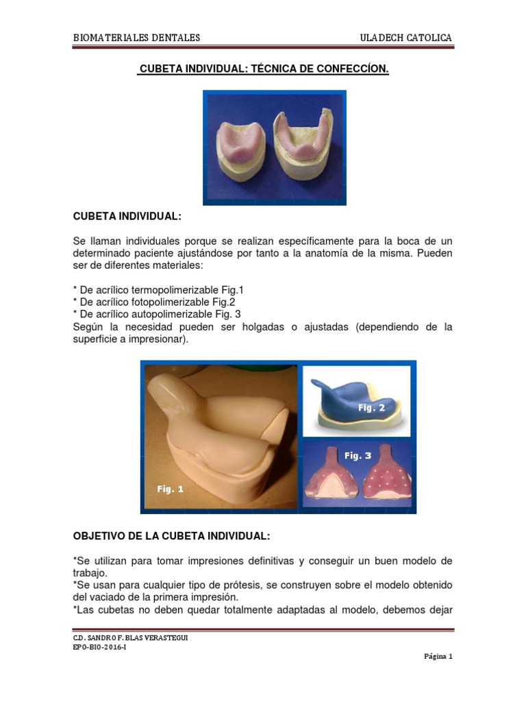 Técnica De Confección De Cubetas Individuales Pdf Pintura Acrilica