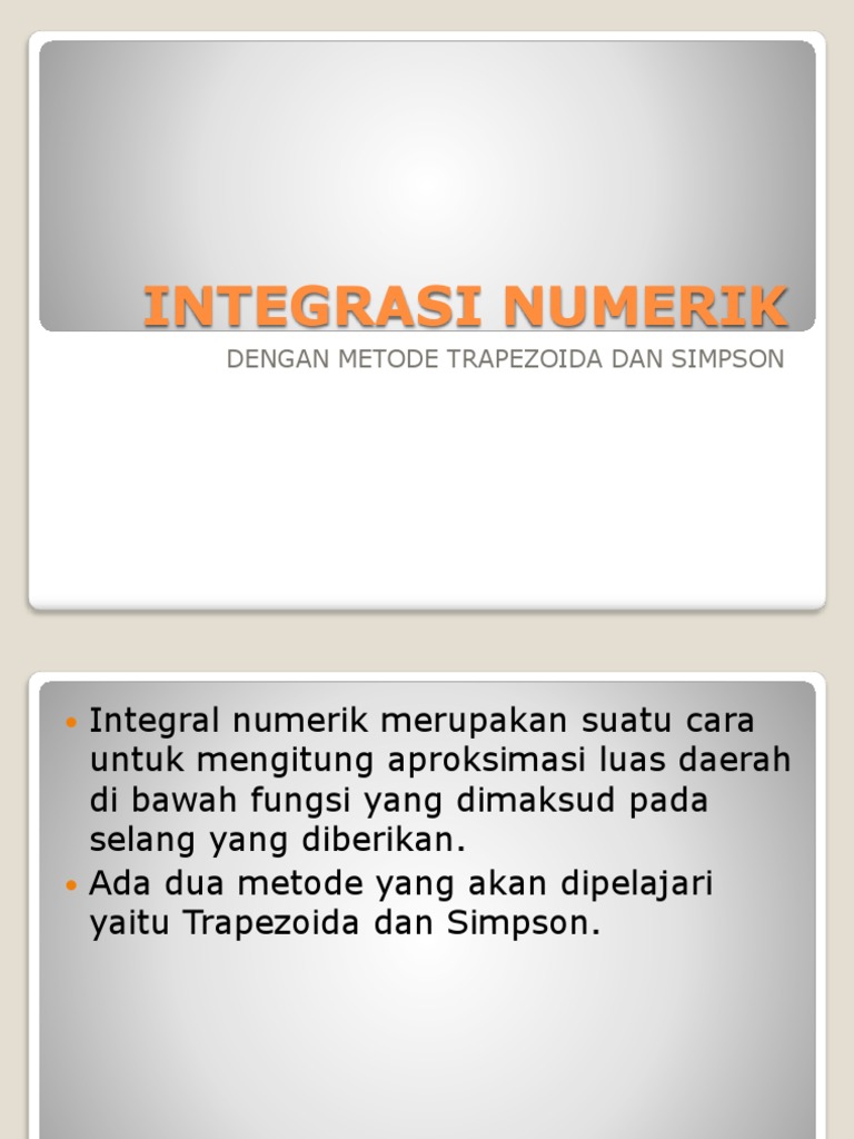 Integrasi Numerik | PDF