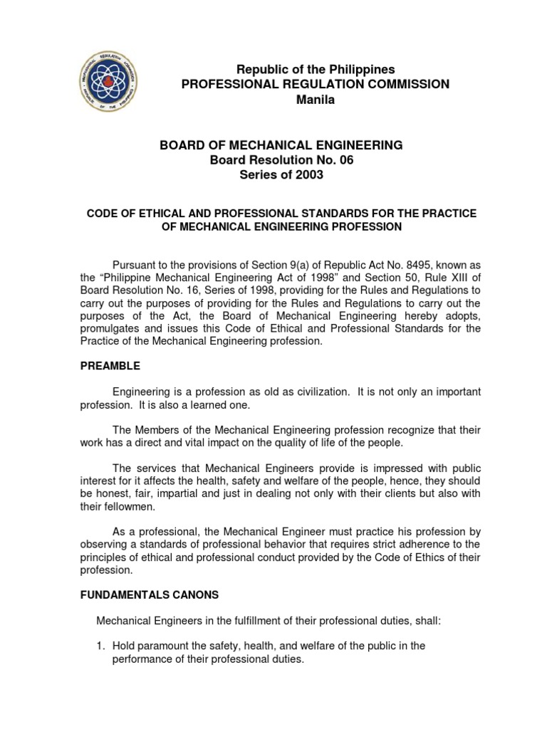 Code Ethics Bme Res n06 | PDF | Profession | Engineer