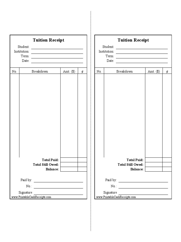 Tuition Receipts PDF | PDF