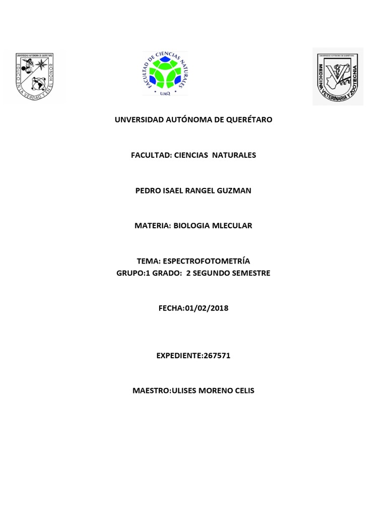 EspectrofotometrÍa Pdf Espectrofotometria Ligero