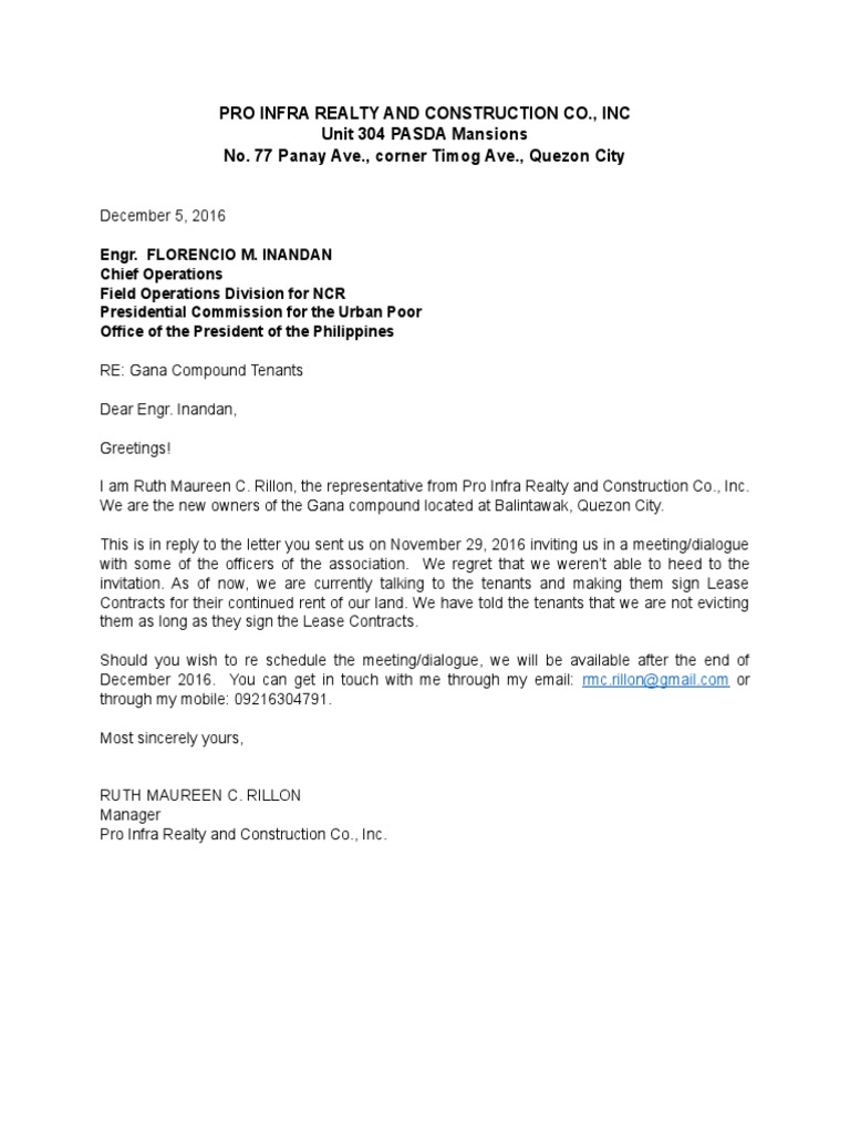 Letter To PCUP | PDF